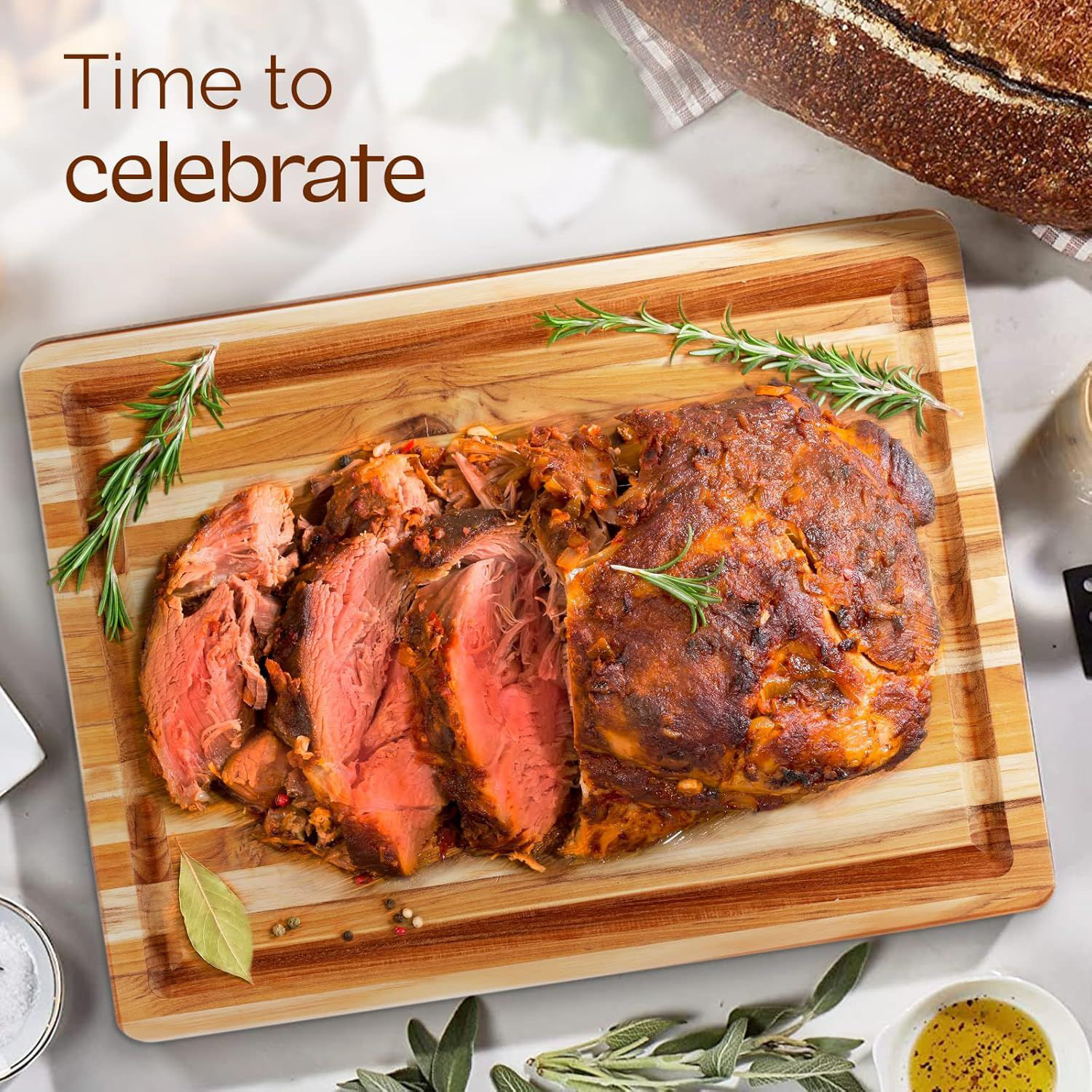 DERIFLY Solid Teak Cutting Boards for Kitchen, [24''Lx18''Wx1.5”Thick ...